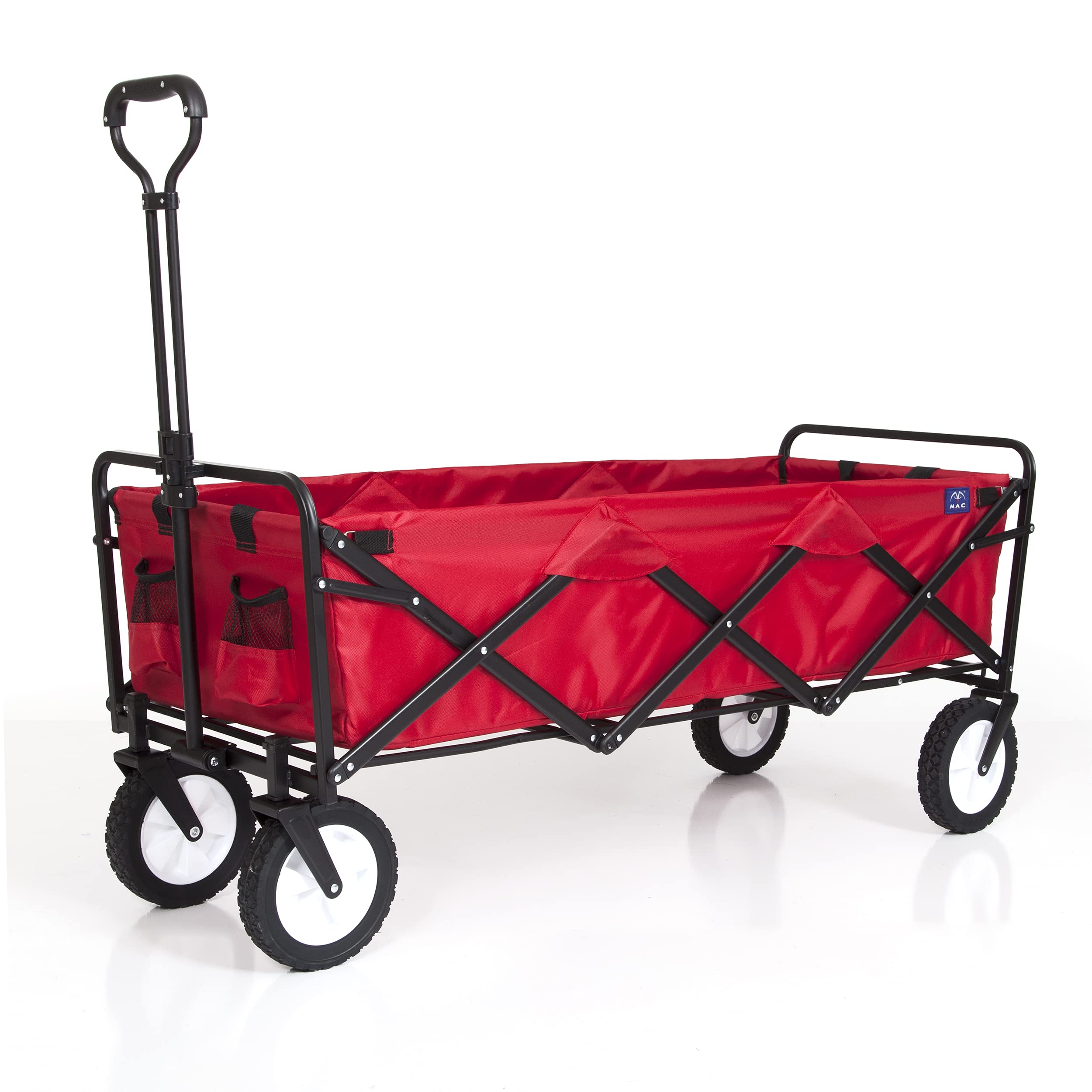 Mac Sports Extended Collapsible Folding Outdoor Utility Wagon with Heavy Duty Steel Frame Utility Wagon