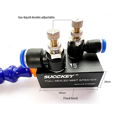 YWY Upgrade Version Mist Coolant Lubrication Spray System for Metal Cutting Engraving Cooling Sprayer Machine for Air Pipe CNC Lathe Milling Drill