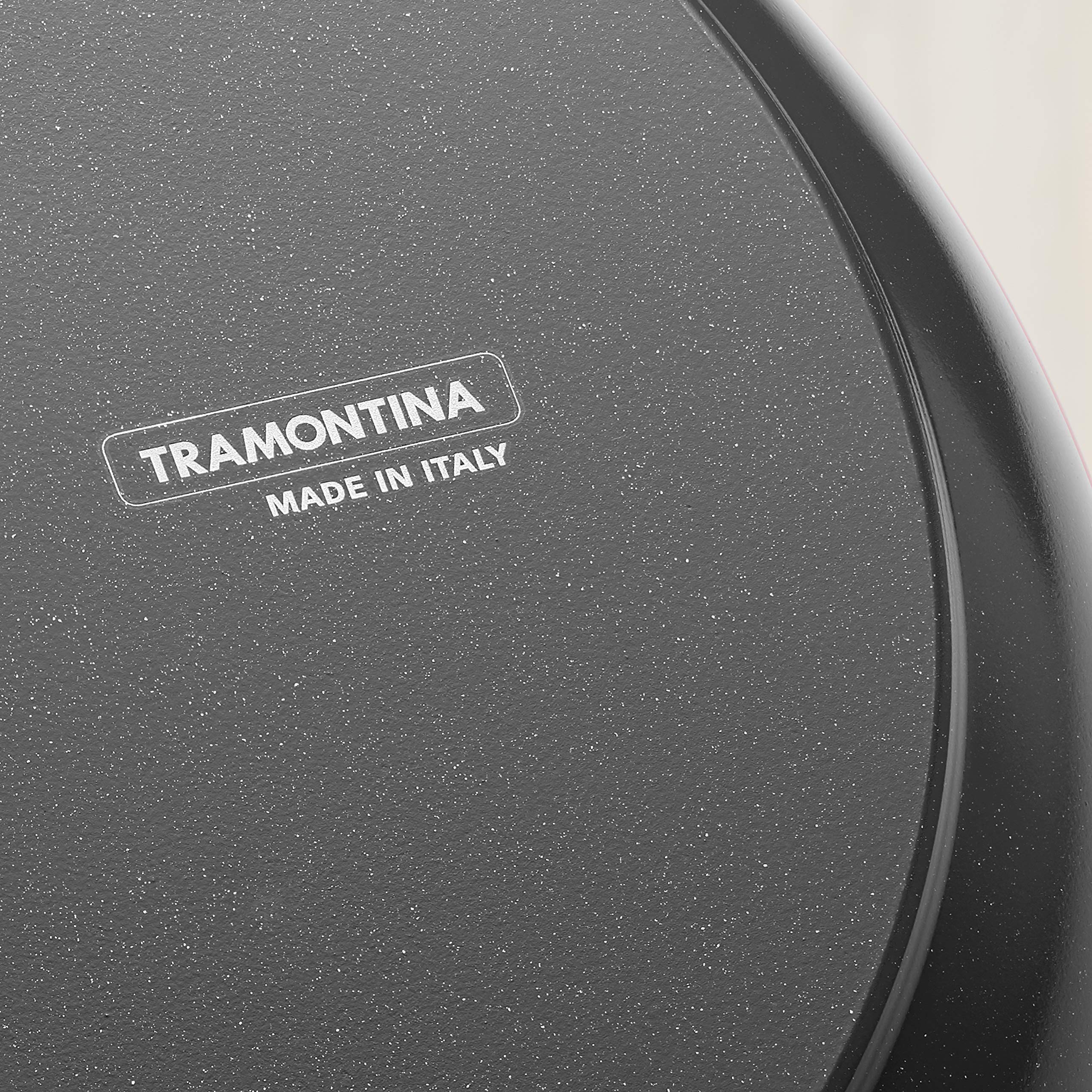 Tramontina Deluxe Covered Deep Skillet Aluminum 11-inch, Metallic Black, 80110/021DS