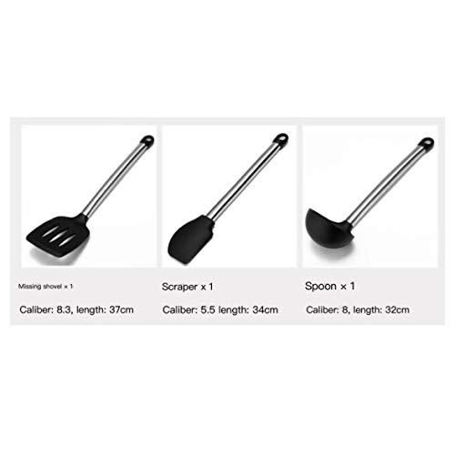 LMMDP 9 in 1 Silicone Handle Cookware Silica Gel Utensils Kitchenware Non Stick Pan Shovel Spoon Spatula Kitchen Cooking Tool Set
