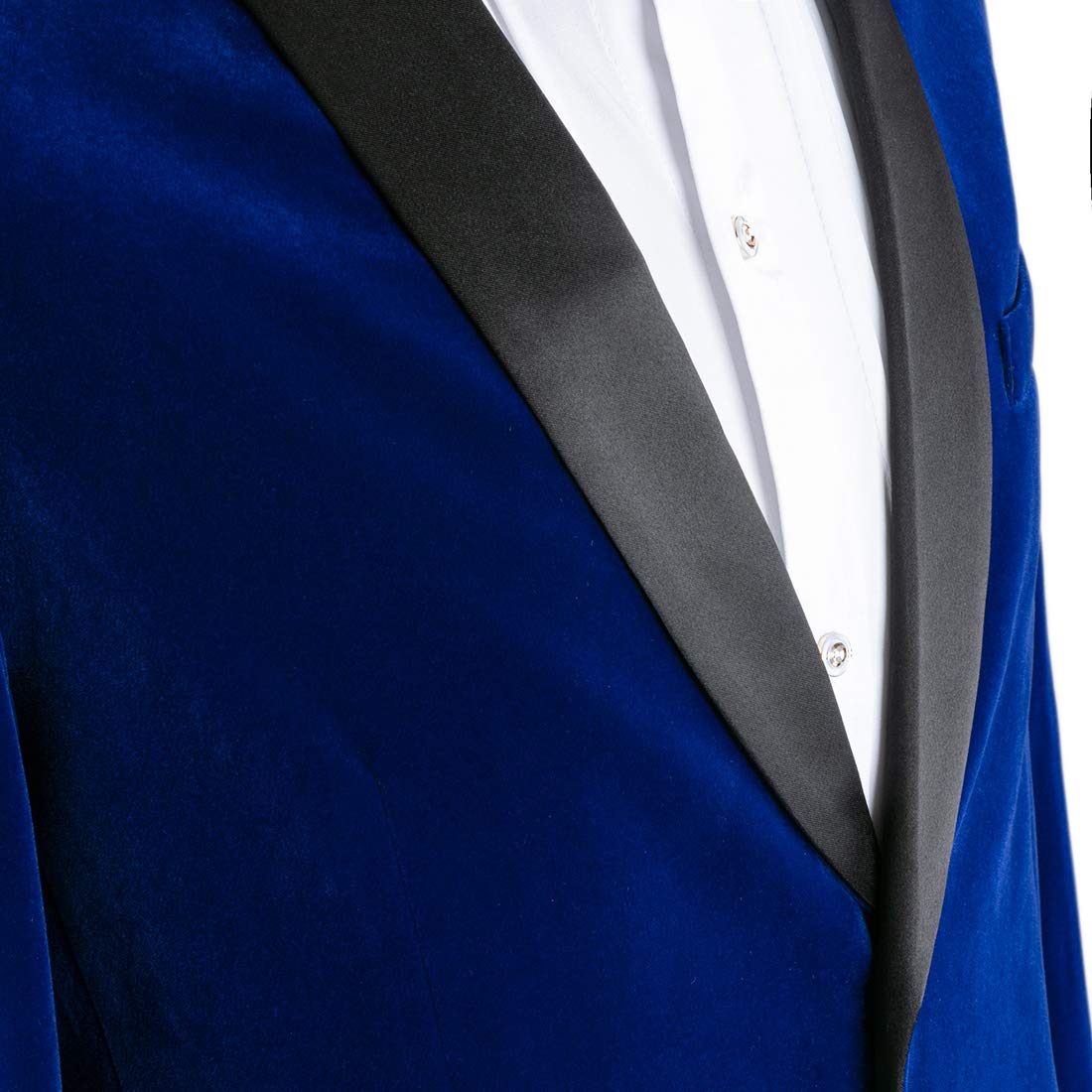 MAGE MALE Men's Velvet 2 Piece Suit Shawl Lapel One Button Slim Fit Tuxedo Blazer Party Dinner Jacket & Pants