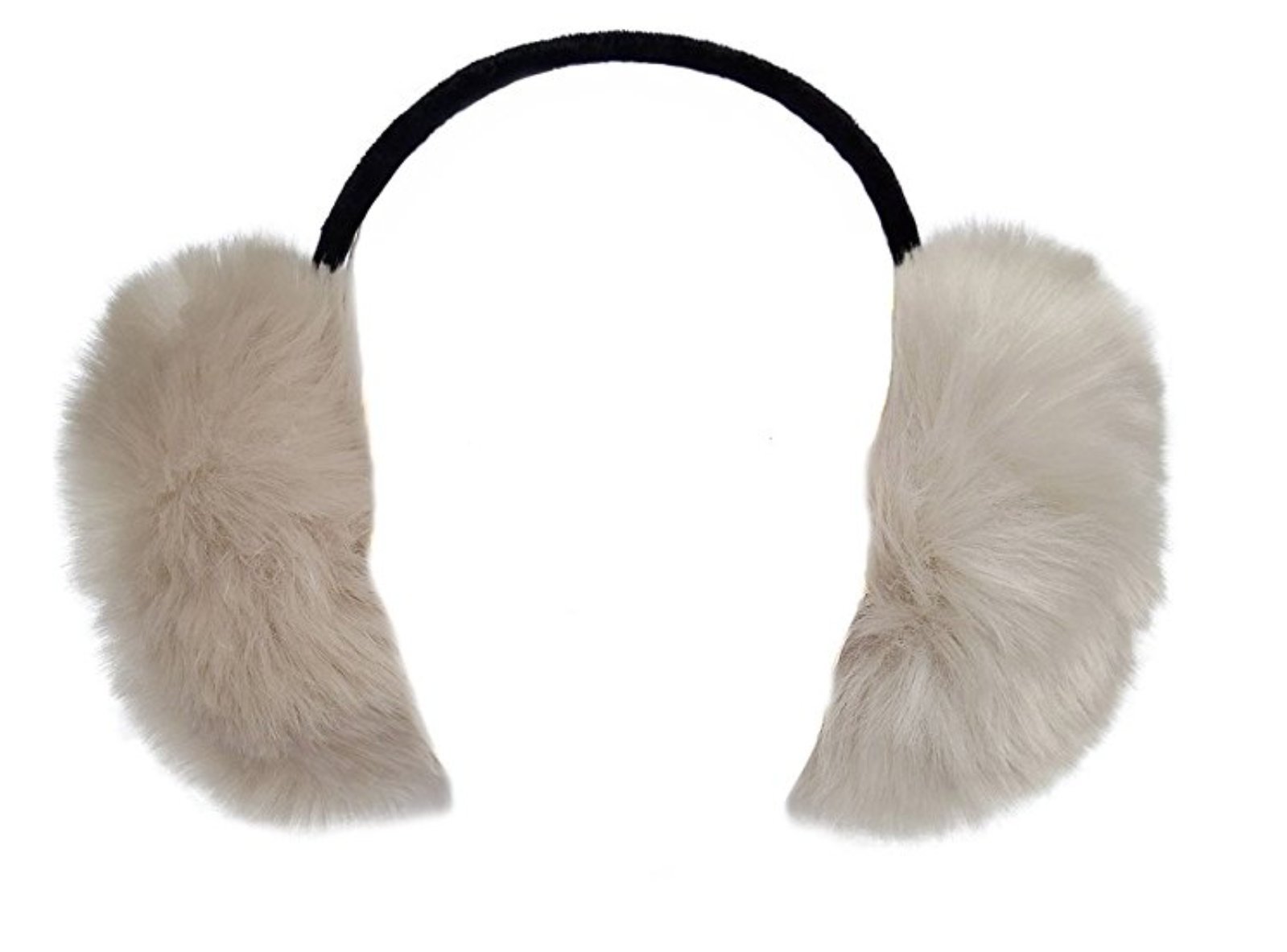 Millton Womens Faux Rabbit Fur Earmuffs Foldable Winter Outdoor Ear Warmers Girls Earmuffs Adjustable (Coffee)