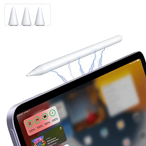 TiMOVO Stylus Pen for iPad, Apple Pencil 2nd Generation with Magnetic Wireless Charging Palm Rejection for iPad Pro 12.9/11", iPad Air 5/4/3th, iPad Mini 6/5th Gen, White