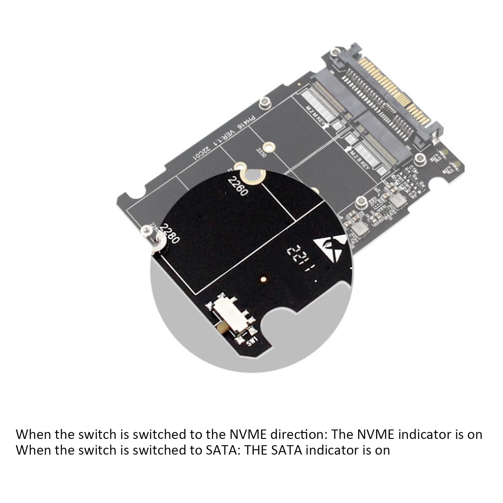 SSD Enclosure NVME NGFF to SFF 8639 PCE3.0X4GEN3 6Gbps High Speed Hard Drive Enclosure for Motherboard