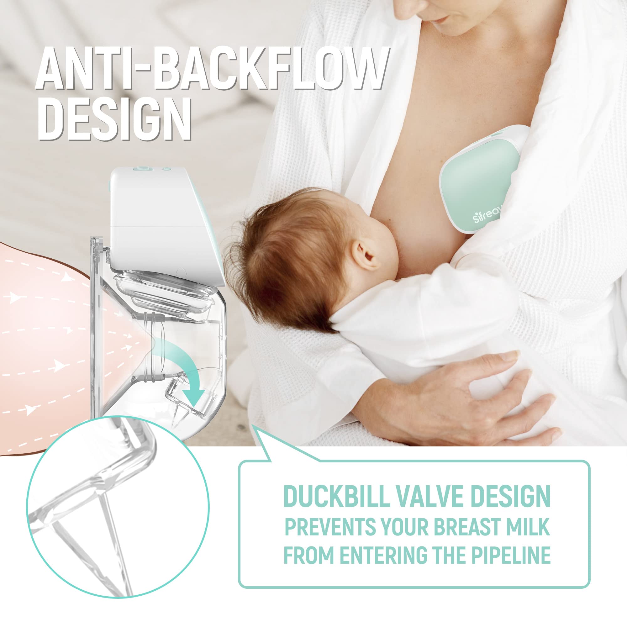 Wearable Breast Pump,Hands Free Portable Breast Pump with 2 Modes & 5 Levels for Painless & Silent Electric Breast Pump,Wireless Rechargeable Pump for Automatic Milk Pumping-24mm Flange(2 Pack)