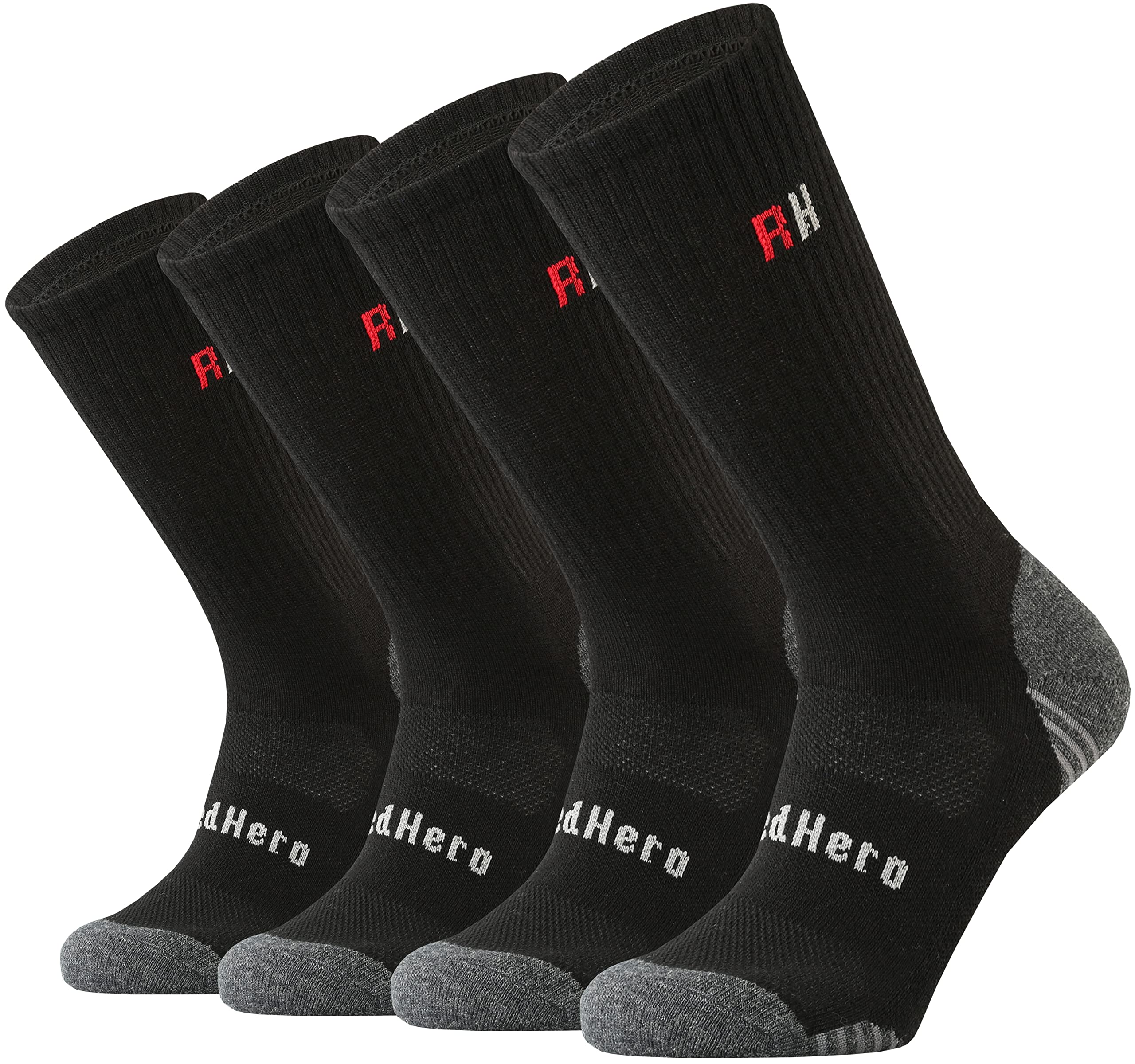 RedHero Men's Merino Wool Cushion Crew Socks for Outdoor Hiking Trekking Hike Soft Cozy Thermal Fit Moisture Control(Camel XL)