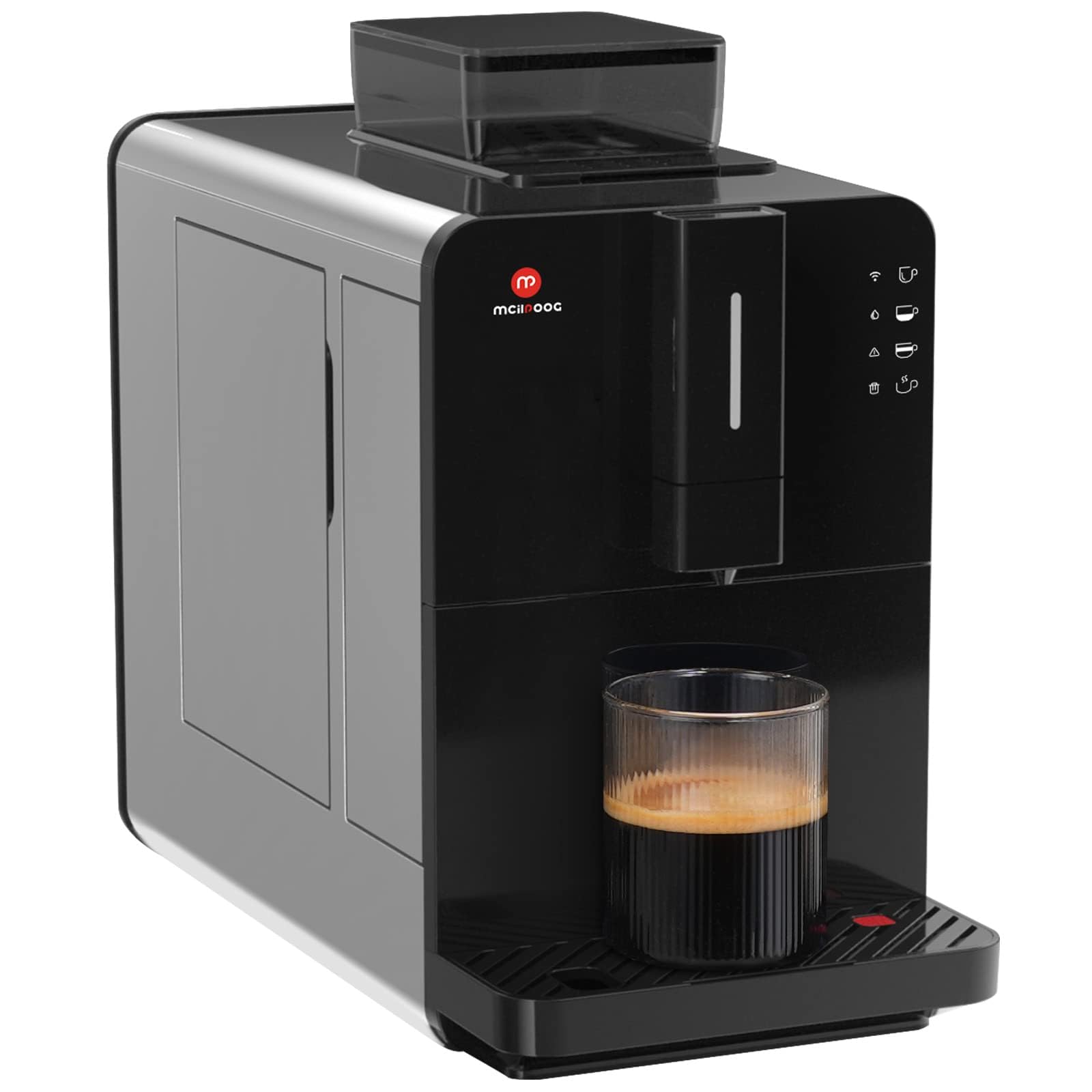 Mcilpoog Super Automatic Espresso Coffee Machine,Bean To Cup Fully Automatic Espresso Machine with Grinder,Easy To Use Wifi Touch Screen Coffee Maker.19 Bar Barista Pump(Hi series 01)