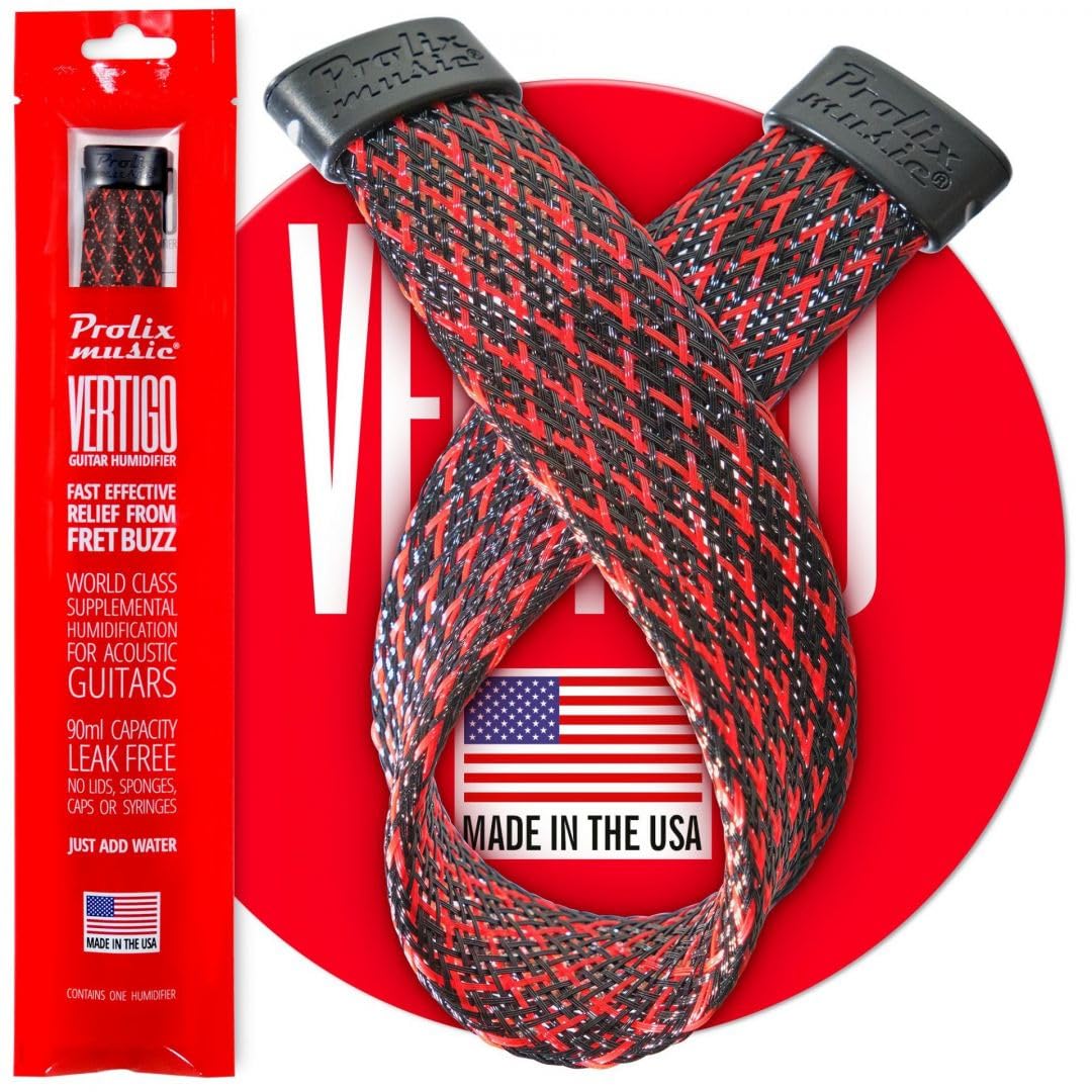 Revolutionary Guitar Humidifier - Vertigo Single. No lids or sponges. Easy, fast & efficient humidification. Leak Free. Lasts longer. 90ml capacity. Made in the USA by Prolix Music