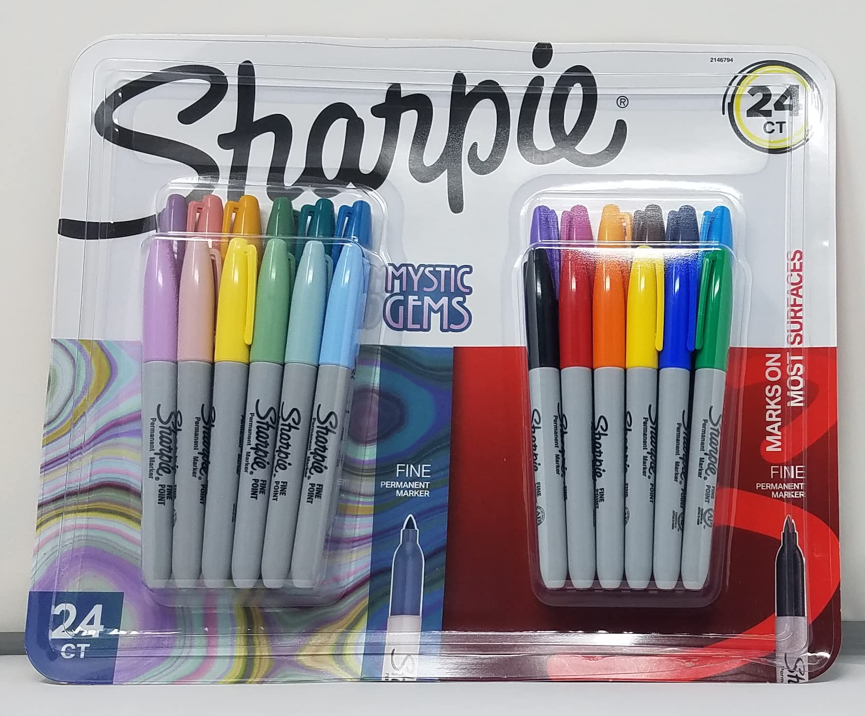 Sharpie Variety Featuring Mystic Gems and Core Colors Fine Tip 24ct Assortment