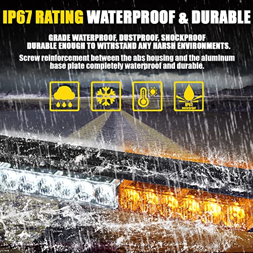 NO. 32 38.5" 78 LED Emergency Strobe Light Bar Double Side Flashing High Intensity Emergency Hazard Warning Flash Strobe Light with Magnetic Base for Safety Construction Vehicles Tow Trucks