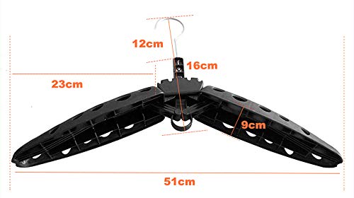 Niiwi Foldable Wetsuit Hanger,Fast Dry Vented Multi-Purpose Hangers for Surfing Scuba Diving Wet Suits (Black)