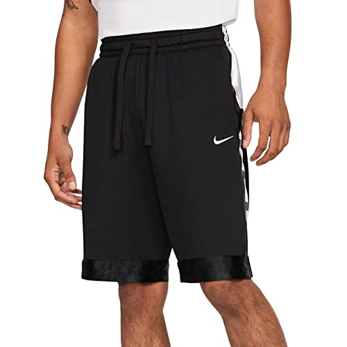 Nike Dri-FIT Elite Stripe Men's Basketball Shorts CV1748-010 (Black/Black/White), Large