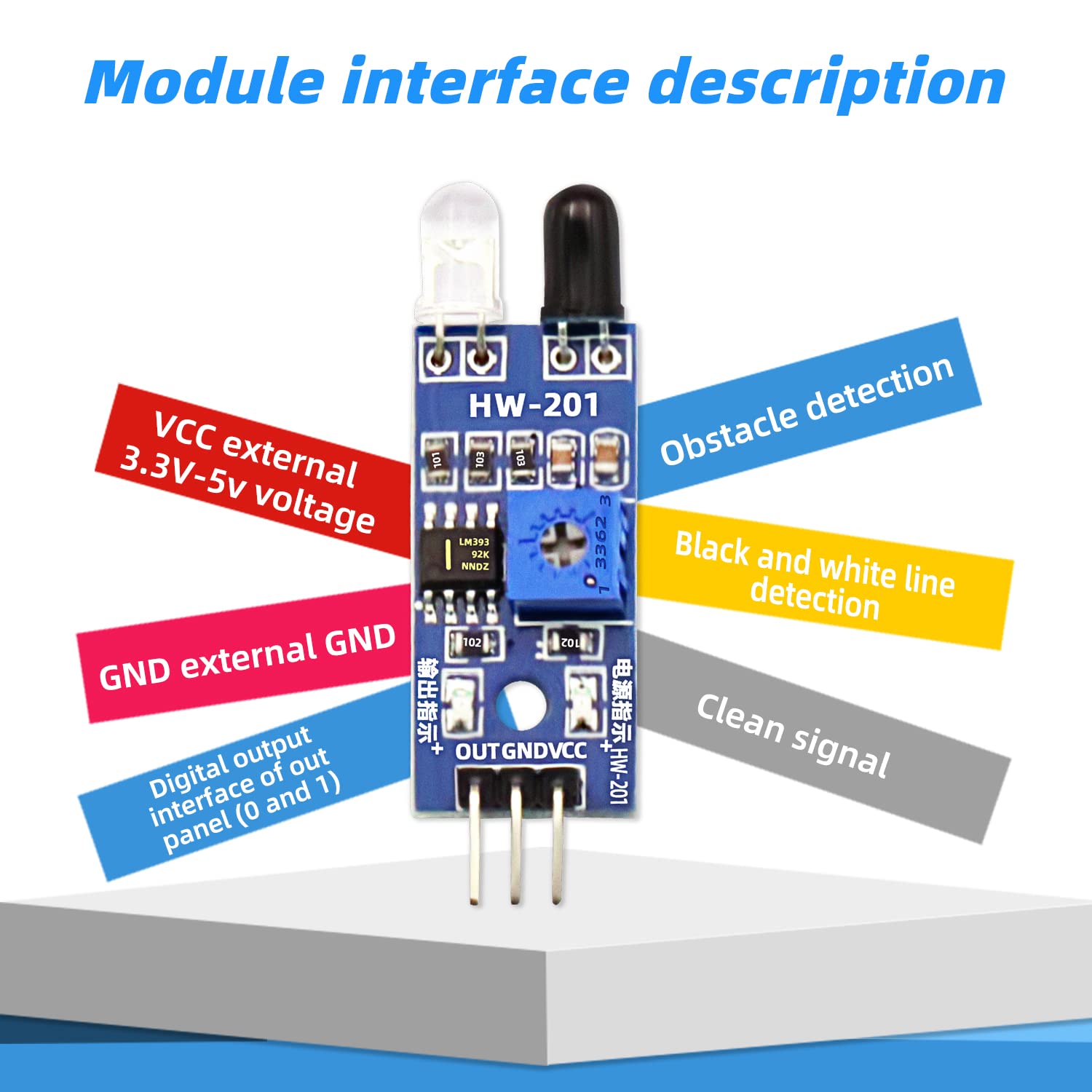 V TELESKY 10Pcs IR Infrared Obstacle Avoidance Sensor Module IR Reflective Photoelectric Distance Sensor with 3-Wire for Arduino Smart Car Robot