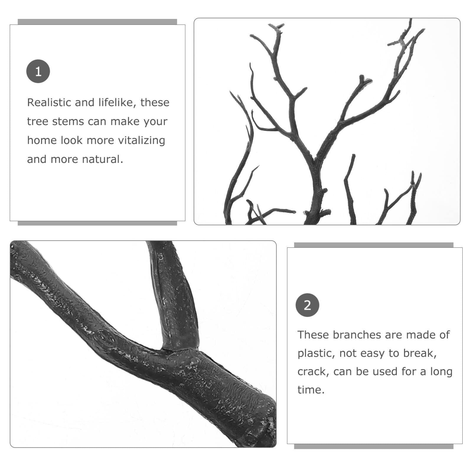 MAGICLULU Decorative Tree Branches 4pcs Plastic Artificial Dry Plant Tree Branch Antler Dried Branches Decorative Plant Twigs Branch Manzanita Trees Vase Decor