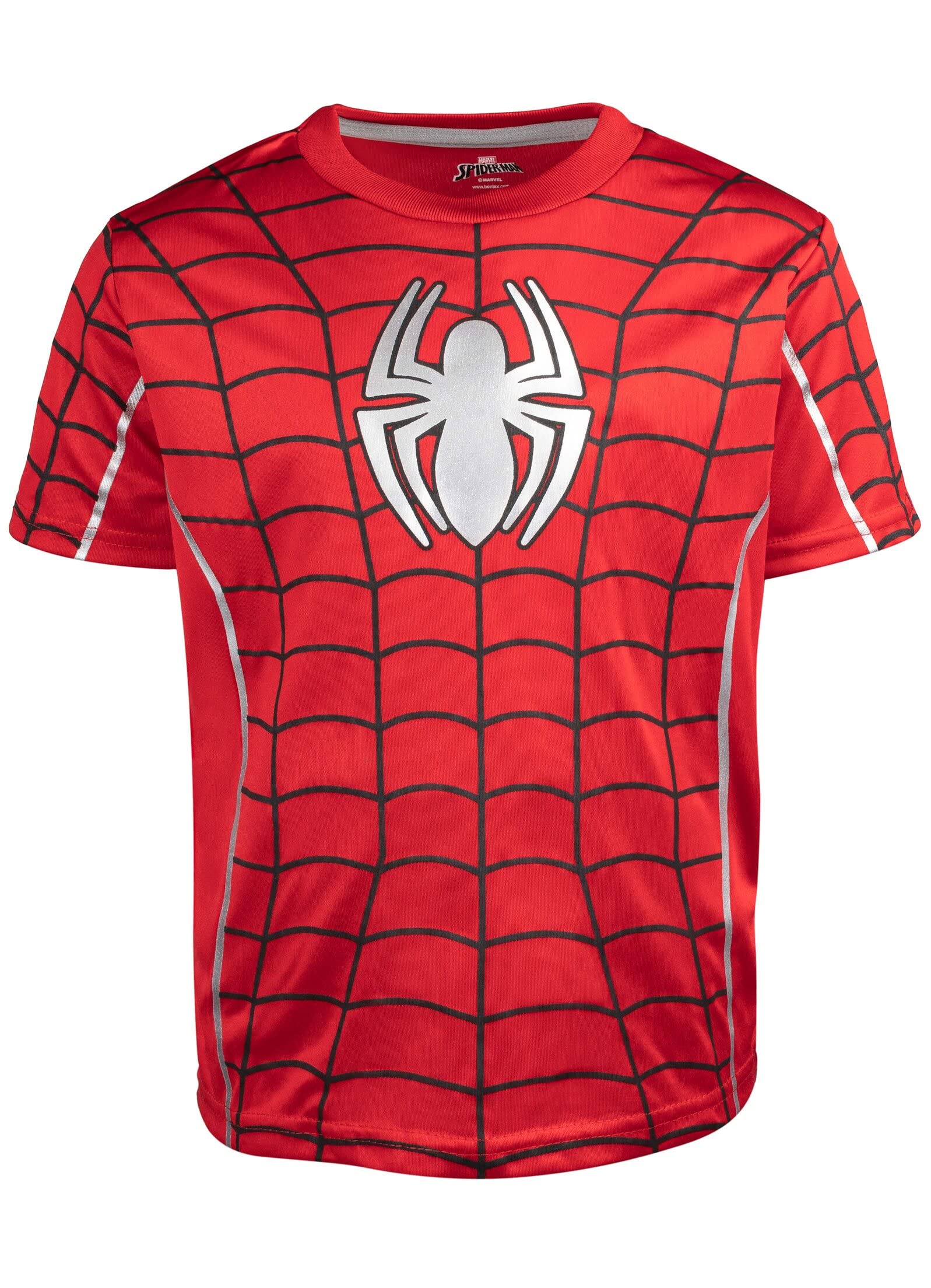 Marvel Spider-Man Little Boys Athletic Pullover T-Shirt Mesh Shorts Outfit Set 6