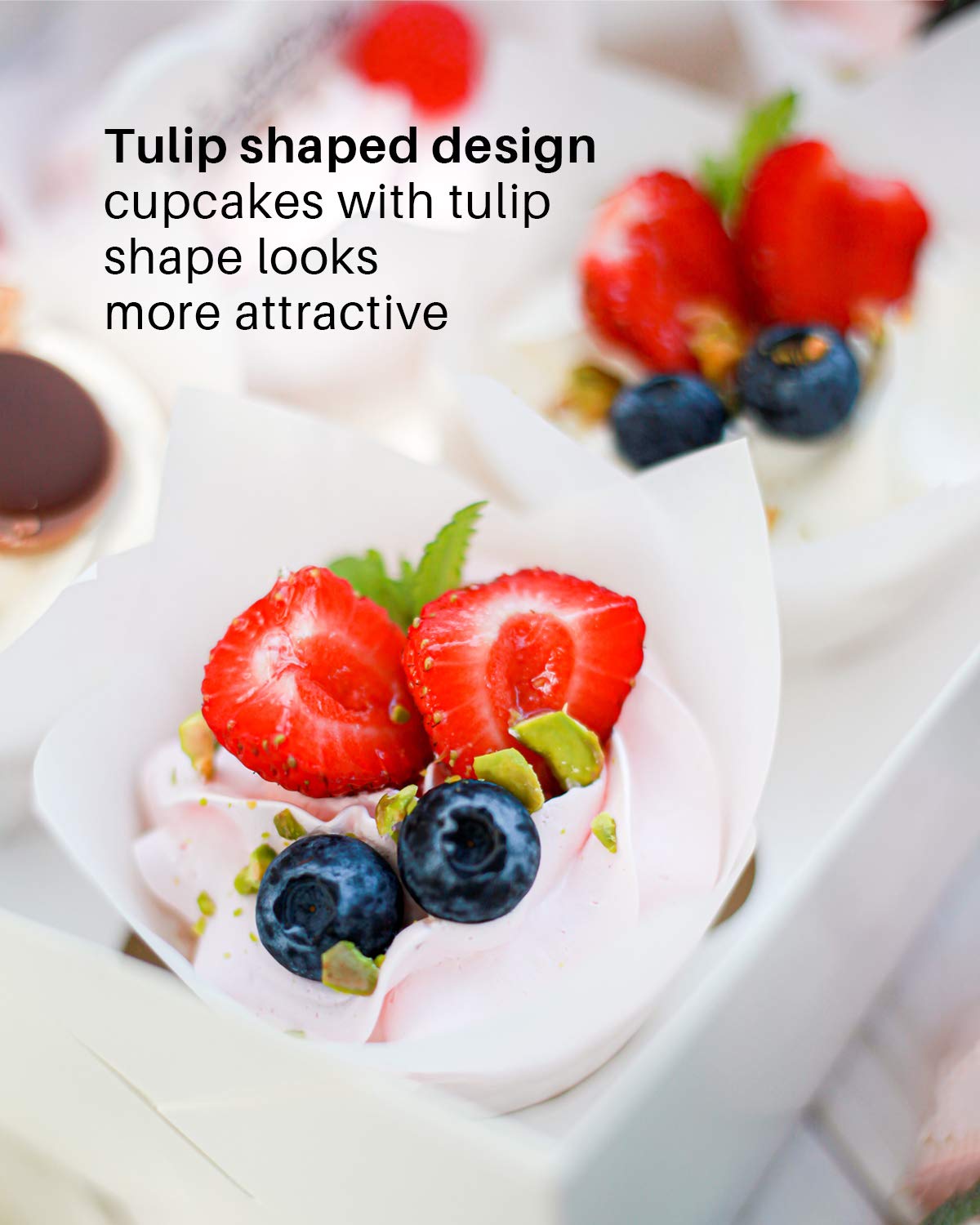 Tulip Muffin Liners, 250 Pcs Cupcake Liners, Grease-Proof Cupcake Wrappers of 3 Colors for Wedding and Birthday by DF DUAlFERV