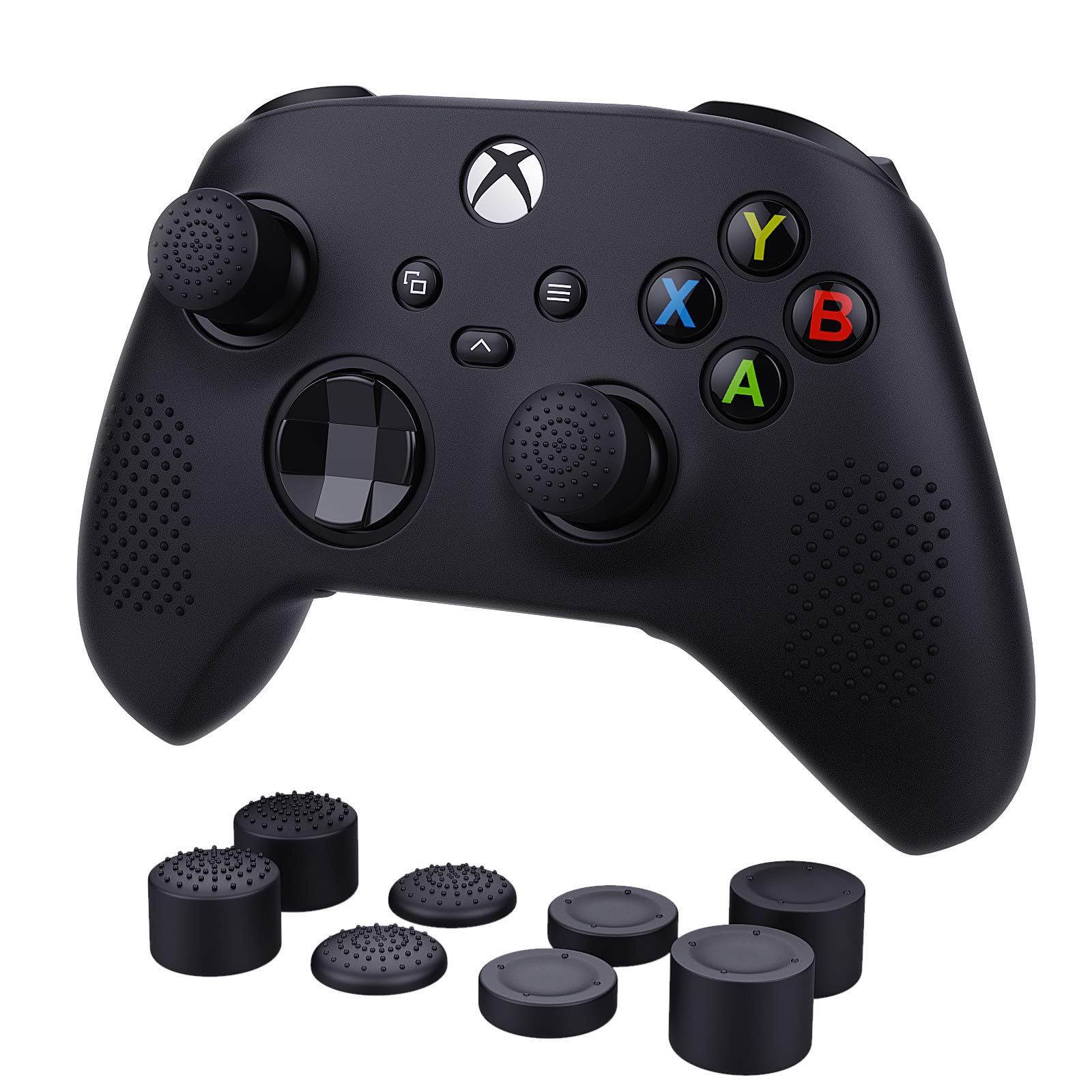 MoKo Xbox Series X/S Controller Case,Anti Slip Silicone Protective Case Cover with 8 Thumb Grips Caps Anti-Scratch Shockproof for Xbox Series X/S 2020 Controller, Black