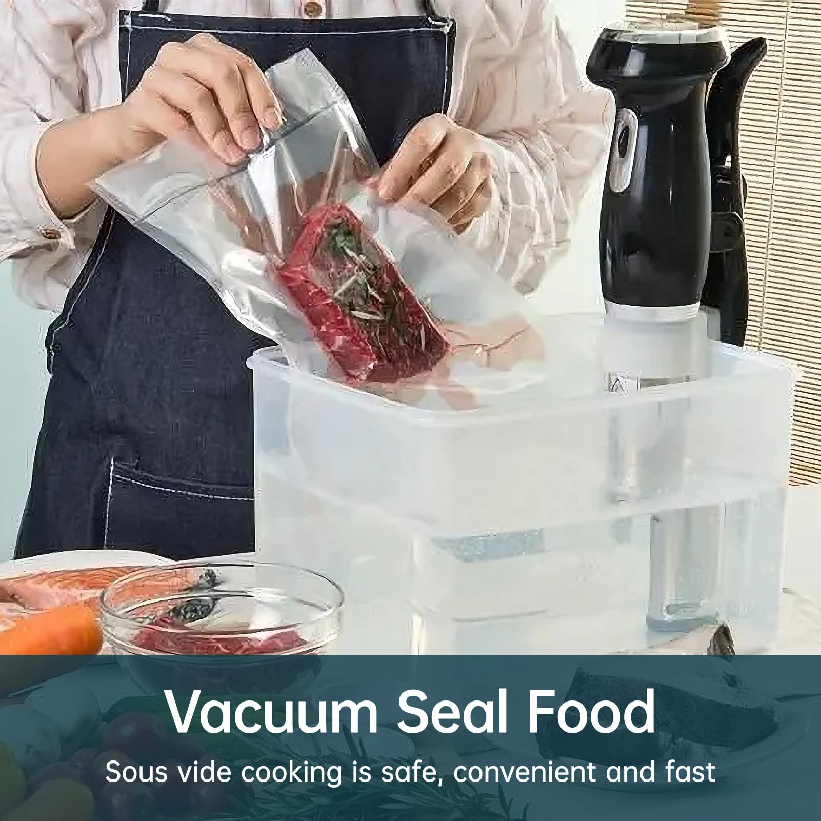 SEATAO VH5156 Vacuum Sealer, 80kpa Multifunctional Commercial and Home Vacuum Food & 2 Pack 8β X 60'Vacuum Sealer Rolls for Food Saver, Seal a Meal, BPA Free, Commercial Grade