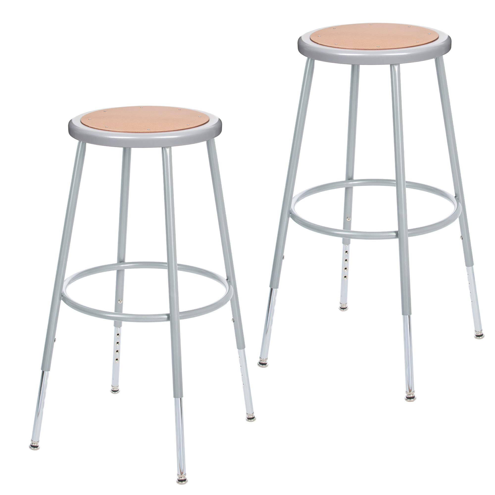 OEF Furnishings (2 Pack) Height Adjustable Grey Shop Stool, 25-32"" High (OEF6224H/2)