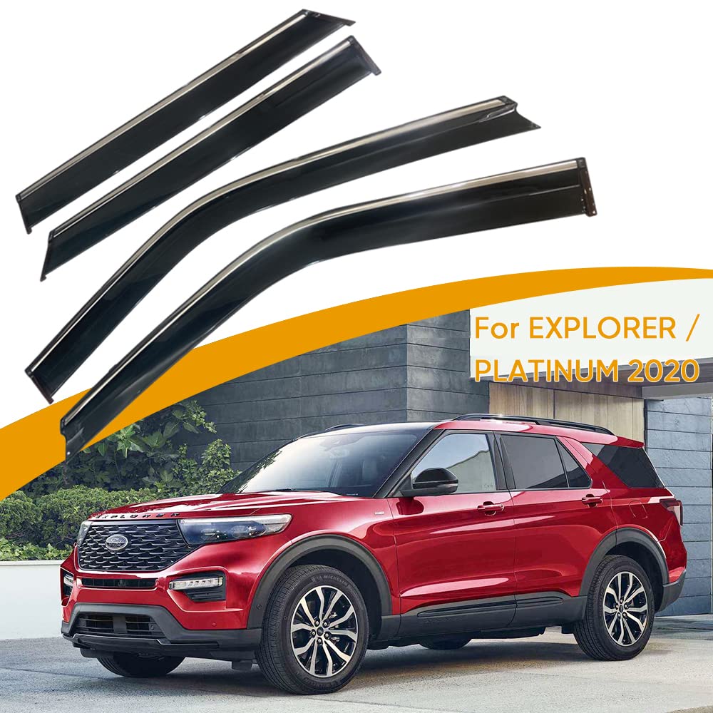 QSRUN Window Vent Visor Deflectors Rain Guards Compatible with Ford Explorer/Platinum 2020 2021 2022 XLT,Limited,Timberline,ST,King Ranch,Platinum