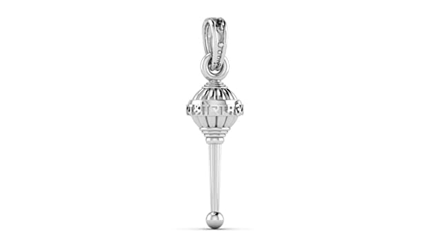 Sterling Silver (92.5% purity) God Hanuman Gada Pendant for Men & Women Pure Silver Lord Bajrang Bali Gada Locket for Good Health & Wealth