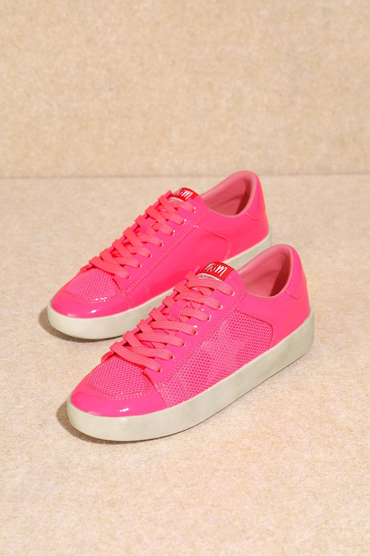 Mi.iM Candace Rubber Sole Lace-up Leather Star Sneakers (6.5, White)