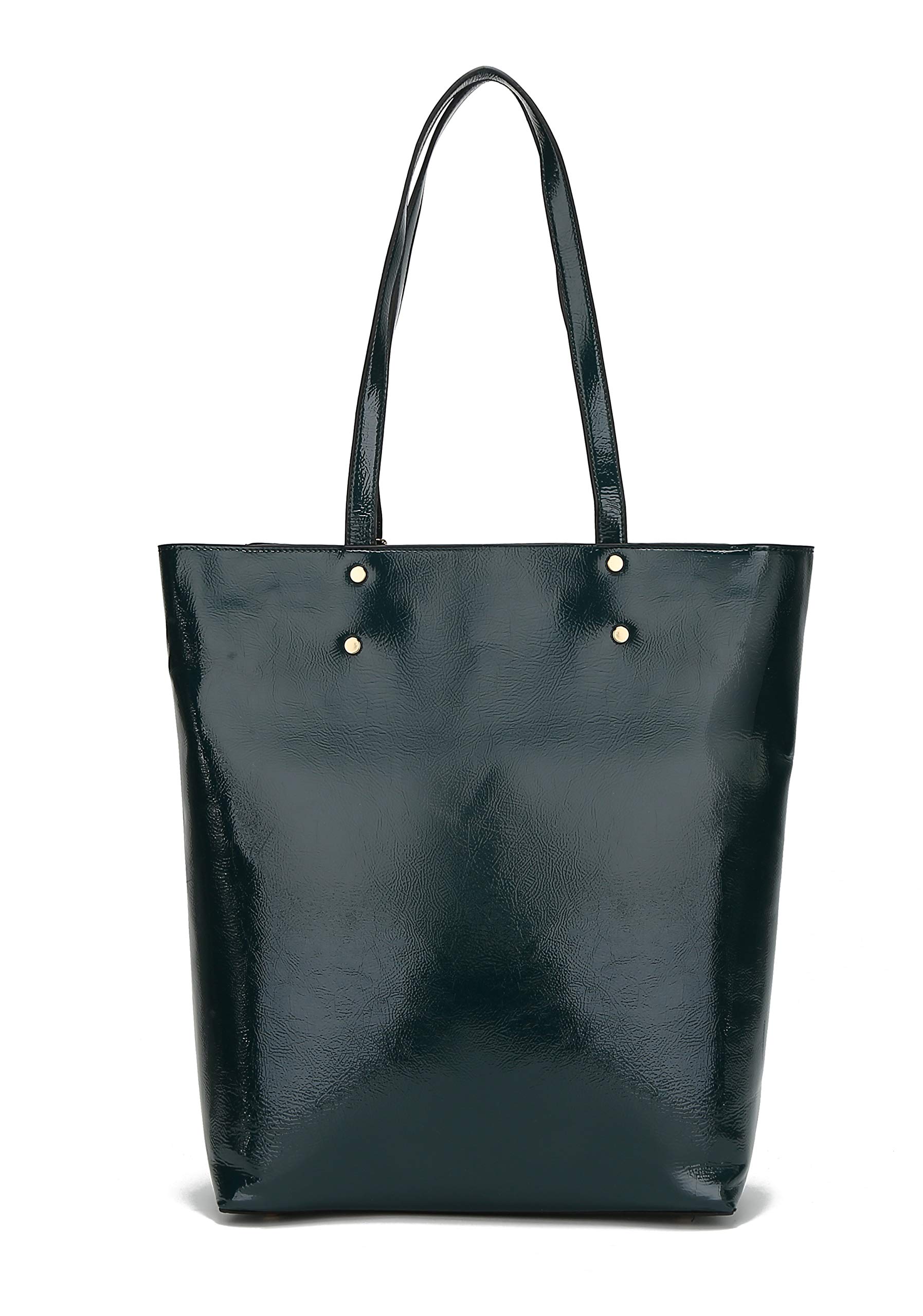 Mia K Collection Tote Shoulder Bag for Women: PU Leather Handbag, Large Top-Handle Purse, Ladies Pocketbook white Alabaster