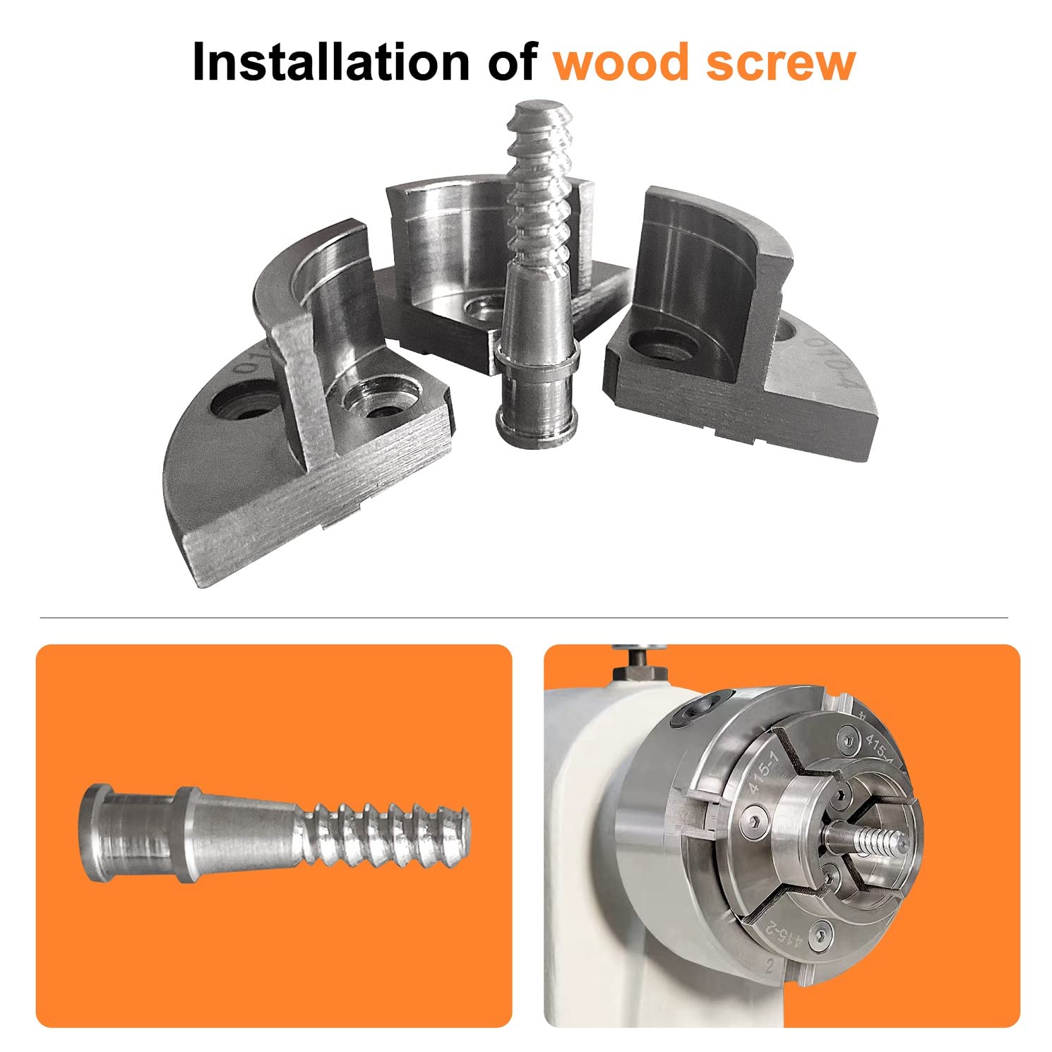 Wood Lathe Chuck Set 1" x 8 tpi, 4 inch 4 jaw self-Centering Woodturning Chuck for Lathe