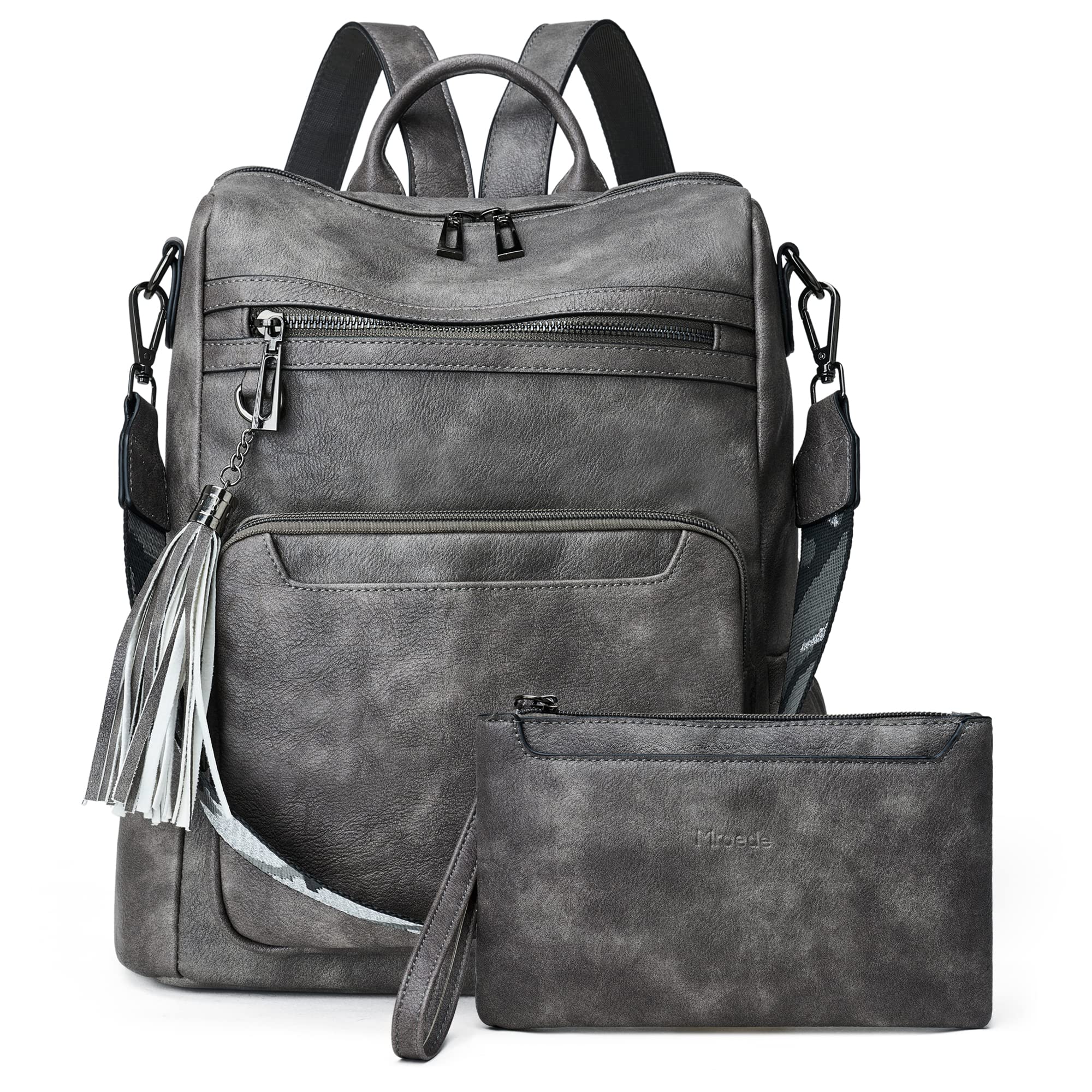 Mroede Leather Backpack Purse for Women Fashion Designer Ladies Shoulder Bags Travel Backpack…