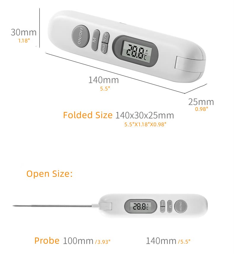 SONSENES Rechargeable Thermometer for Cooking, Kitchen,Cooking,Sugar, Baking, Milk, Tea, Food Thermometer Digital,Hot Liquid Thermometer, Chef Thermometer for BBQ, Meat, Liquid, Baking, Bread