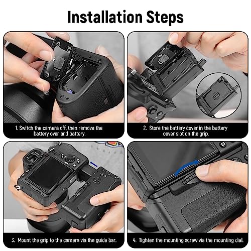 NEEWER Vertical Battery Grip Replacement for VG-C4EM with Two NP-FZ100 Batteries & Charger Kit, Compatible with Sony A7R V A7R IV A9 II A7 IV A7S III A1, BG A7IV