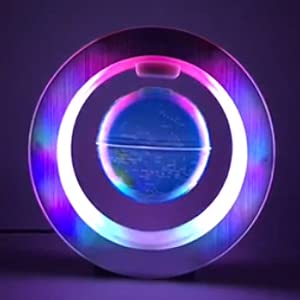 Magnetic Levitation Floating World Globe Desk, 4'' Electronic Antigravity Magnetic Levitating Floating Globe with Colorful LED World Map (English version)