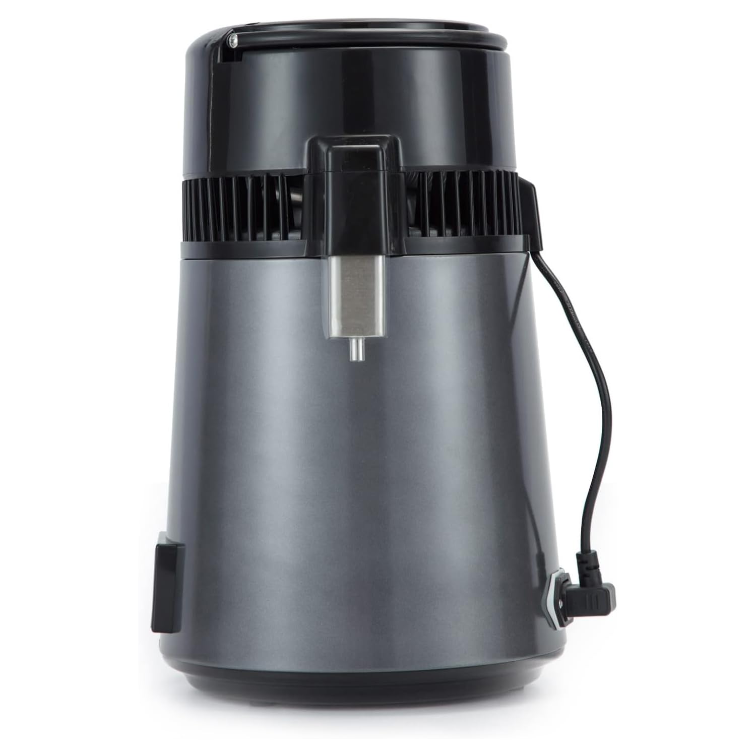 Water Distiller w/ Glass Container;750W,1.1Gal/4L Capacity;Distill Water up to 0.26Gal/1L per Hour and About 6Gal/23L per Day(Dual Temperature Display / Gray)