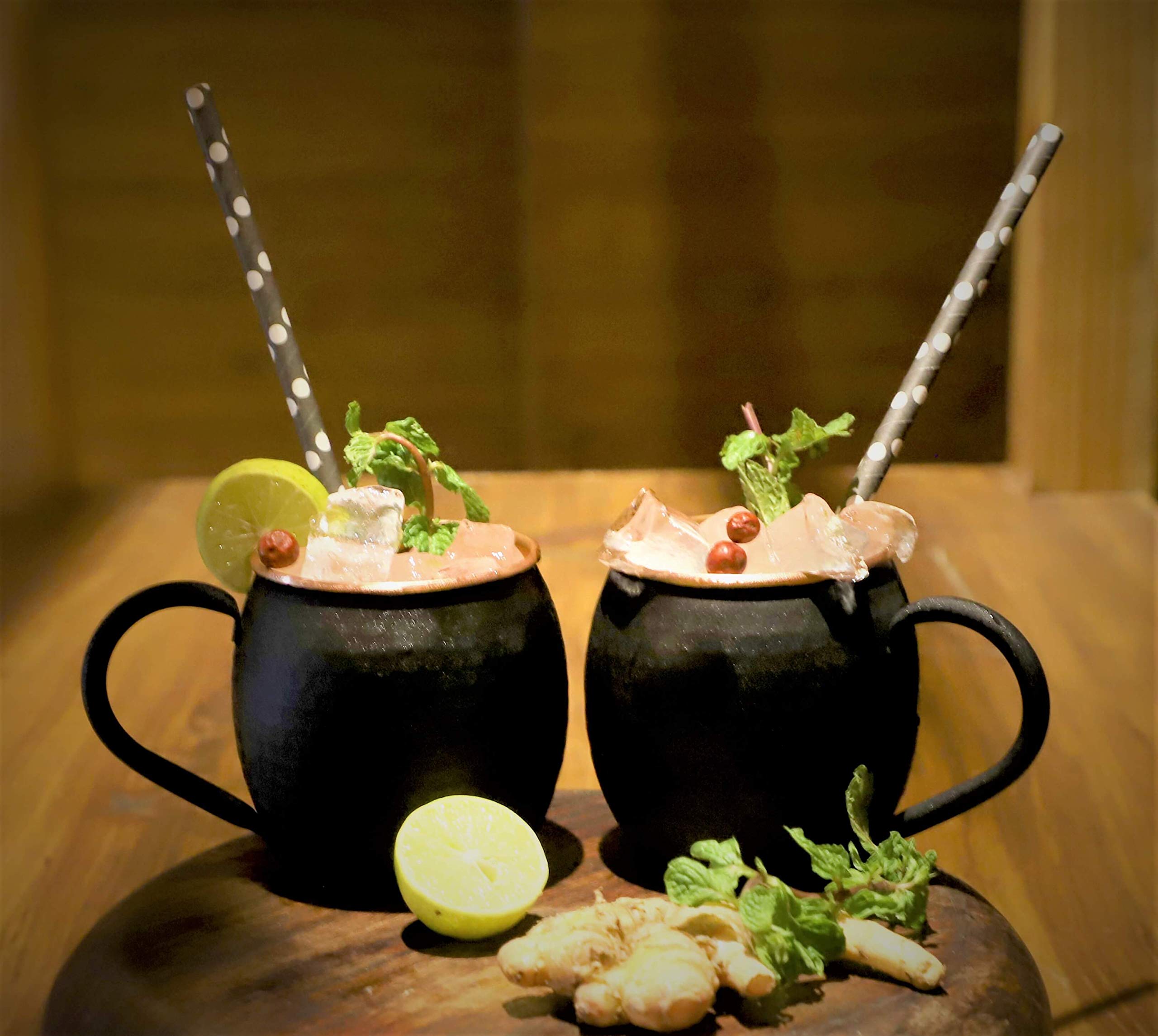 Staglife Black Matte Moscow Mule Copper Mugs, 16 Oz [Set of 2] Black Moscow Mule Copper Mugs, 16 Oz [Set of 2]