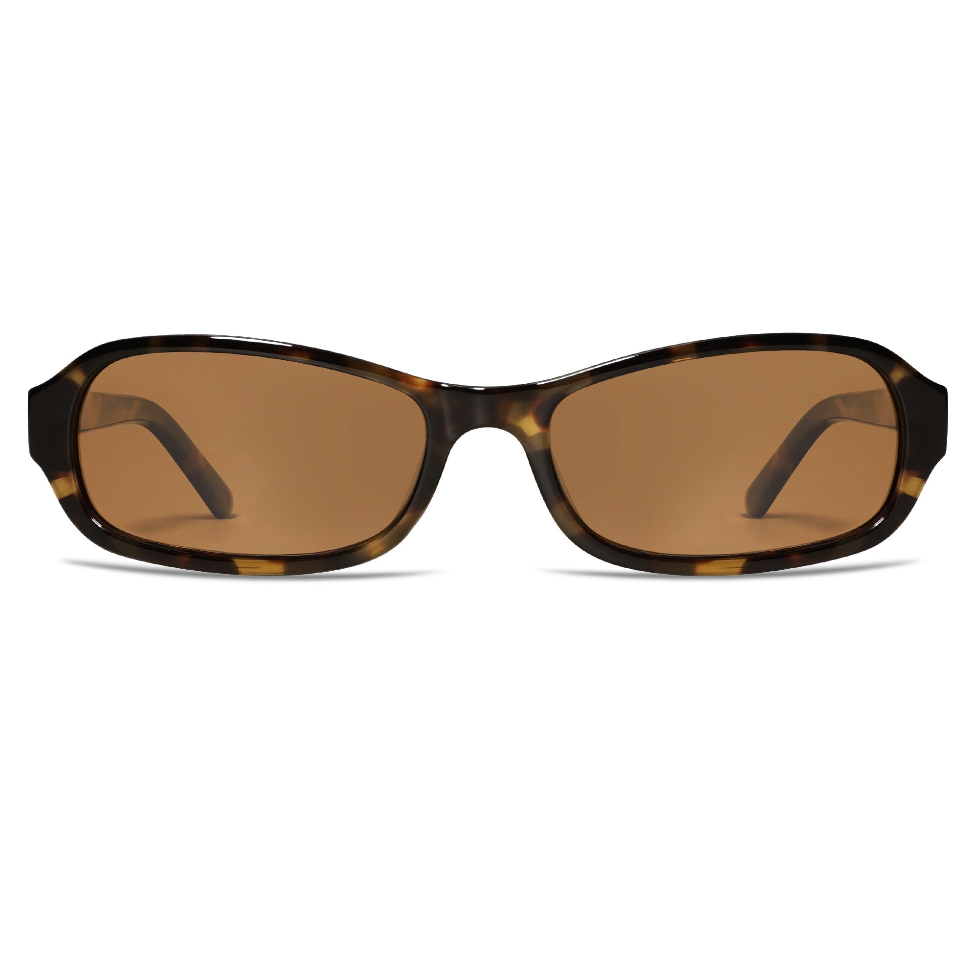VANLINKER Retro Rectangle Polarized Sunglasses for Women Men Small 90s Style Vintage Trendy Rectangular Sun Glasses VL9806,Tortoise