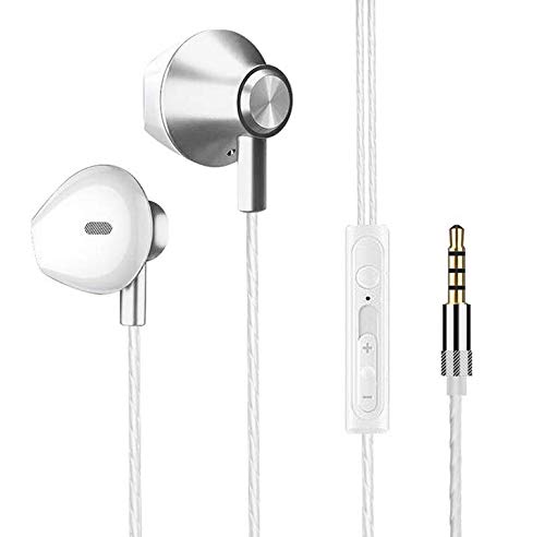 Noise Isolating in-Ear Wired Earphones Earbuds Headphones with Microphone Volume Control for 3.5mm Audio Jack Android Phones HP Dell Surface LG Toshiba laptops Tablet Chromebook (Black)
