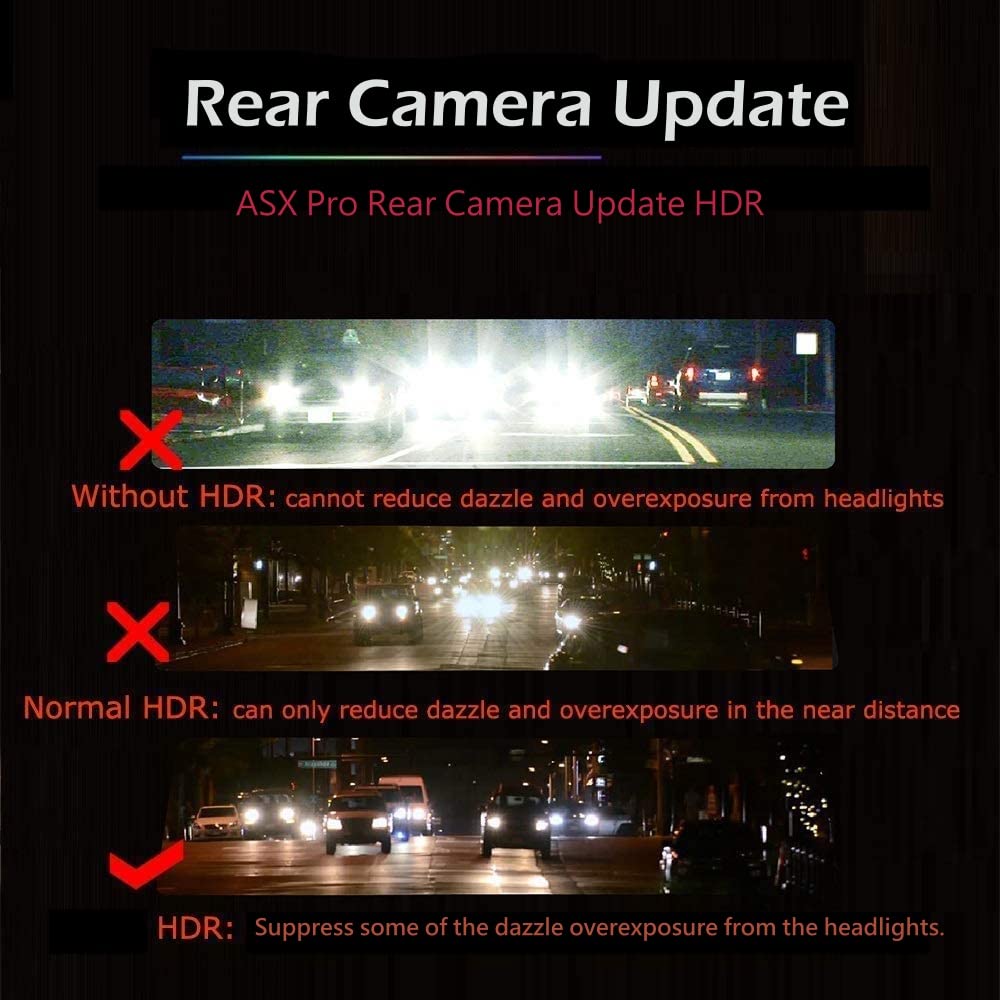 NikoMaku Mirror Dash Cam Front and Rear OEM Design Split Front Camera HDR Full Touch Screen Rear View Mirror Camera 170° Wide Angle Dual Cameras Waterproof ASX Pro