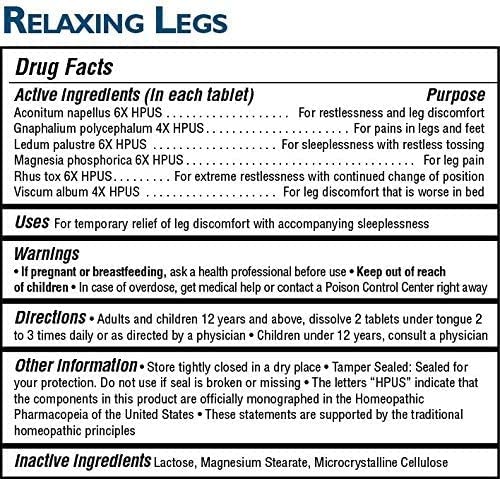 MagniLife Relaxing Legs, Natural Sleep Aid and Pain Reliever, Calms Jerks, Restlessness, and Discomfort - 125 Quick Dissolve Tablets