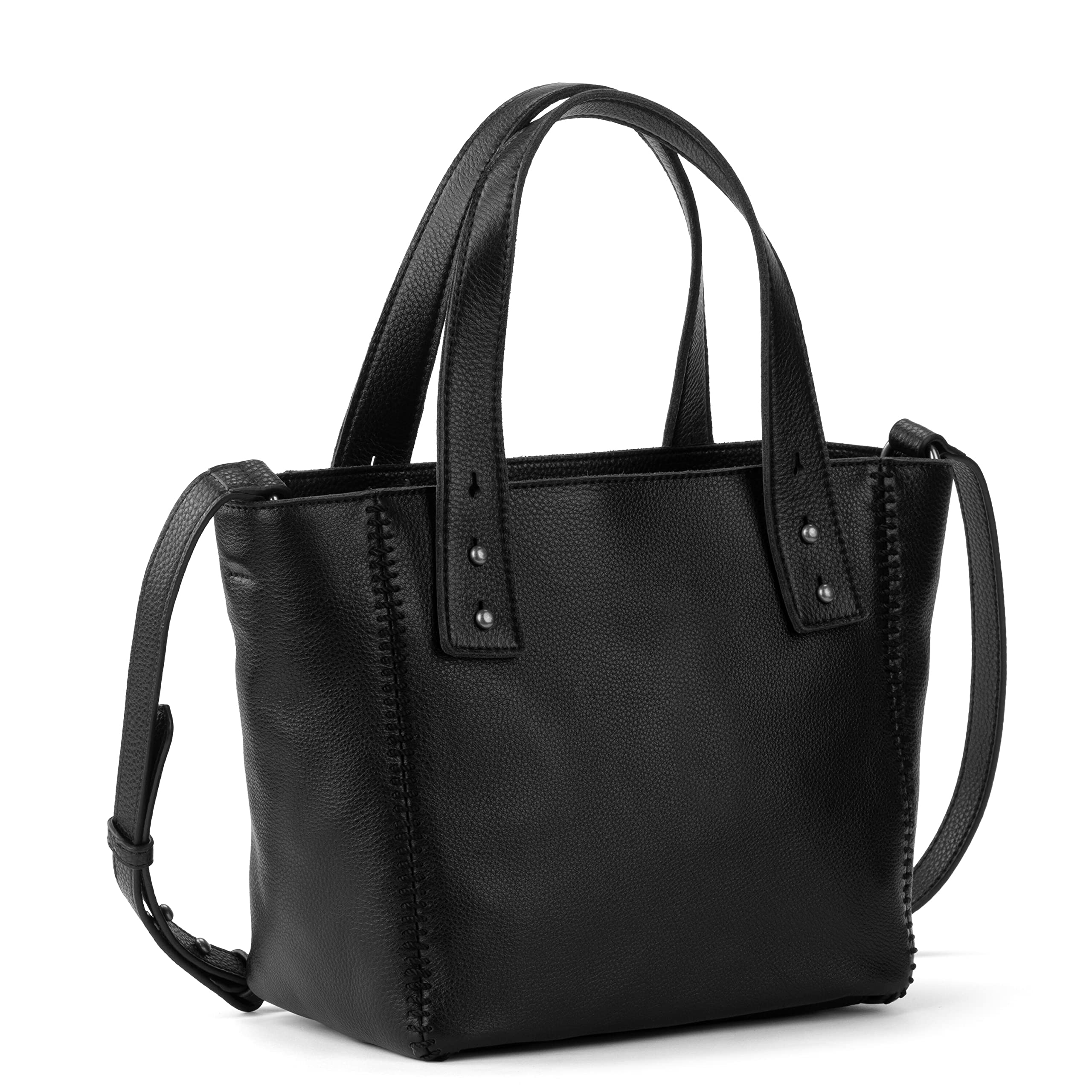 The Sak Liv Satchel in Leather, Large Purse with Removable, Convertible Straps, Slate