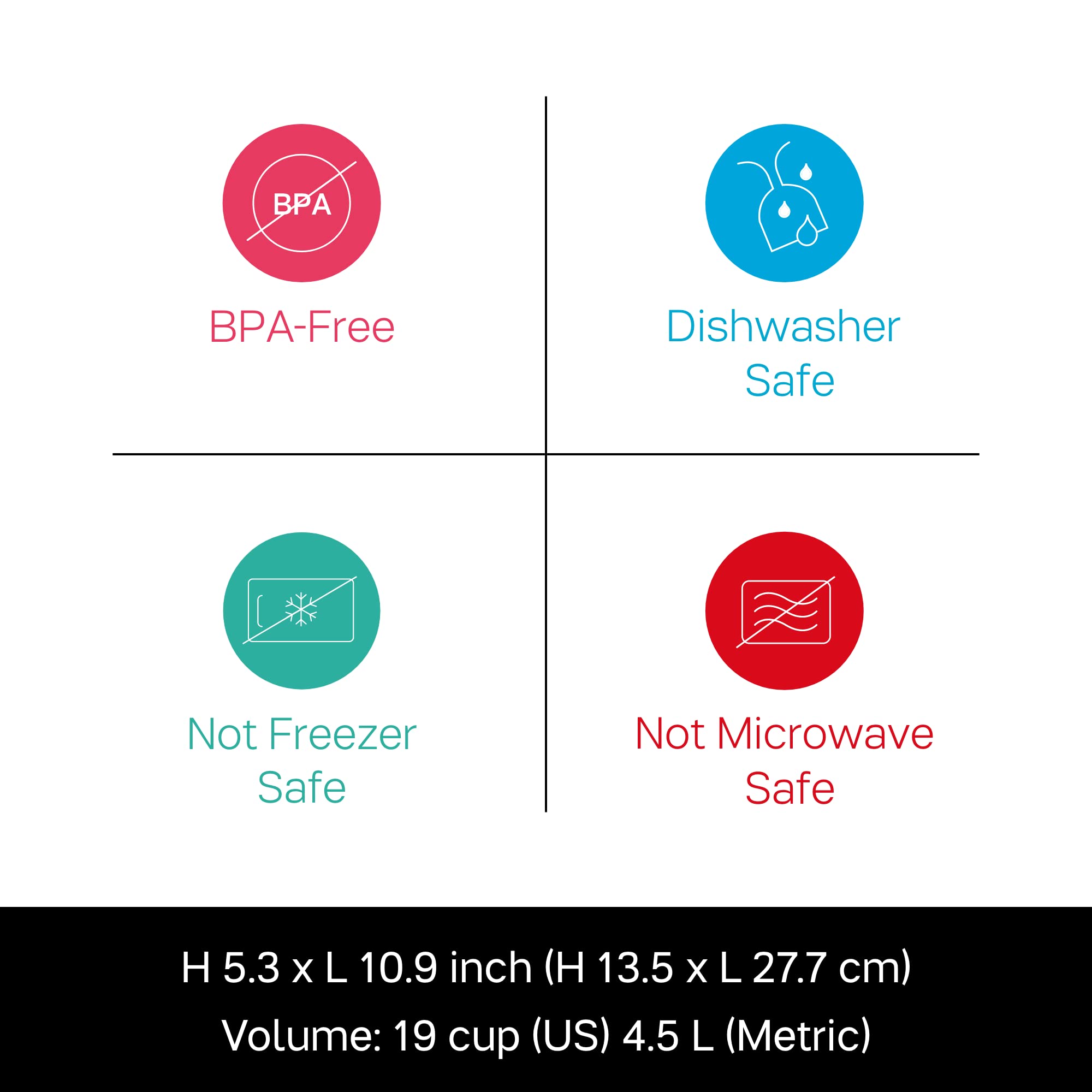 Tupperware Brand Thatsa Medium Prep & Storage Bowl, 4.5L (19 Cup) - Dishwasher Safe & BPA Free - Airtight, Leak-Proof Food Container with Lid - Sturdy & Lightweight
