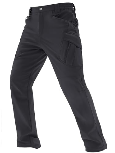 TACVASEN Men's Snow Ski Pants Insulated Thermal Warm Water Resistant Pants with Fleece Lined Utility Pockets Pants Mens Millitary Airsoft Army Pants