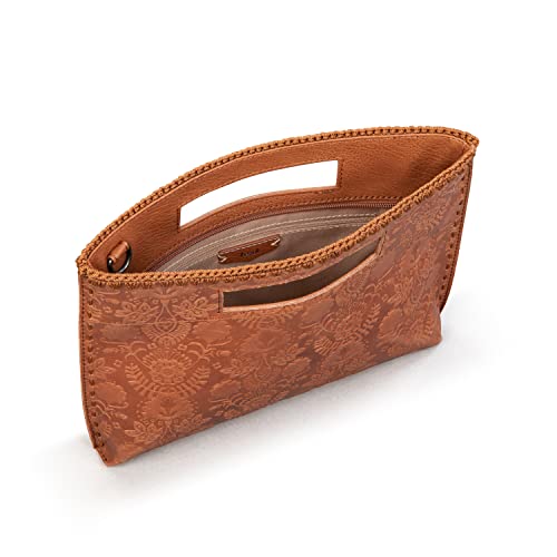The Sak Womens Linden Leather Crossbody, Tobacco Floral Embossed, One Size US