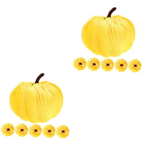 NOLITOY 12 Pcs Fabric Pumpkin Ornament Stackable Pumpkins Fall Decor Fall Pumpkin Pumpkins Lifelike Pumpkin Home Decorations Artificial Pumpkin Flannel Table Decoration Mini