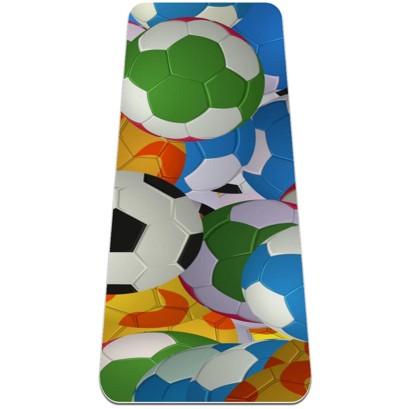 Yoga Mat, Yoga Mats for Home Workout, Workout Mat, Exercise Mats, Pilates Mat, Colorful Football Soccer