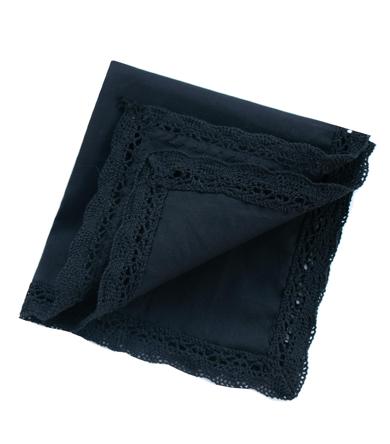 MemoryHanky Womens New Crochet Lace Handkerchiefs Cotton 60s Hankies Size 10"