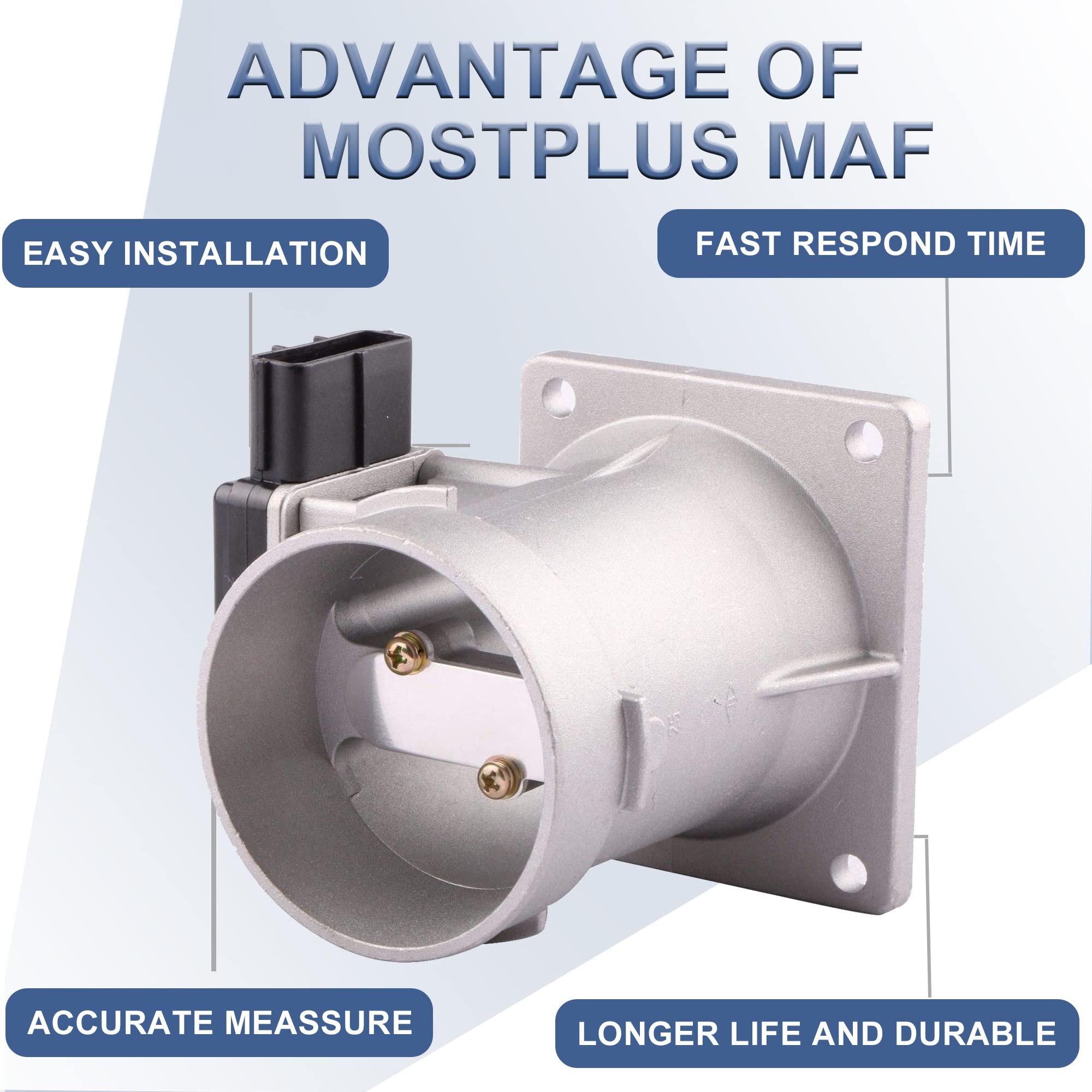 MOSTPLUS F67F12B579BA MAF Mass Air Flow Sensor Compatible for 1996-2001 Ford Aerostar Escort Ranger Taurus Mazda B2300 B2500 B3000 Mecury Sable Tracer