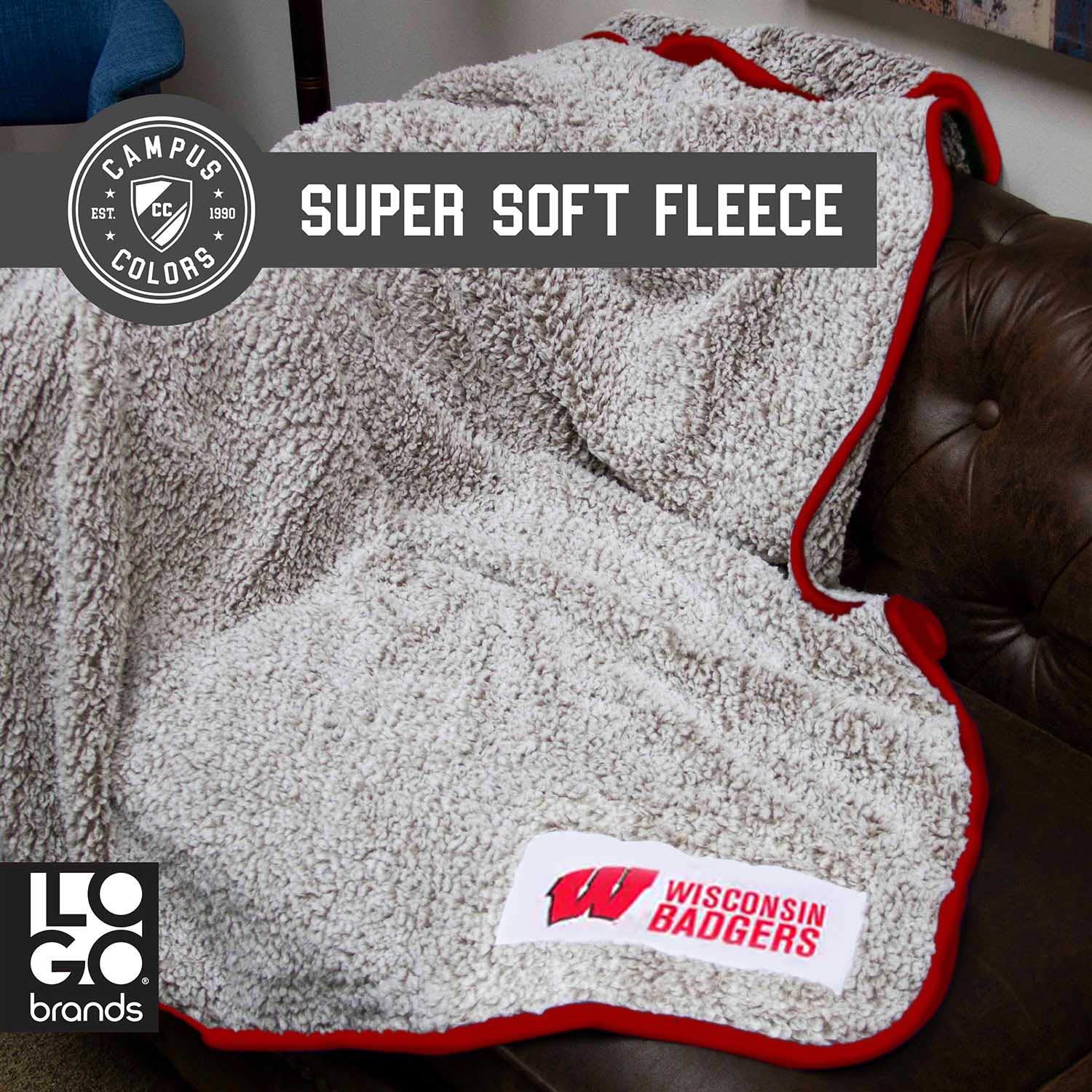 Logo Frosty Fleece 60 X 50 Blanket (Wisconsin Badgers - Multicolor)