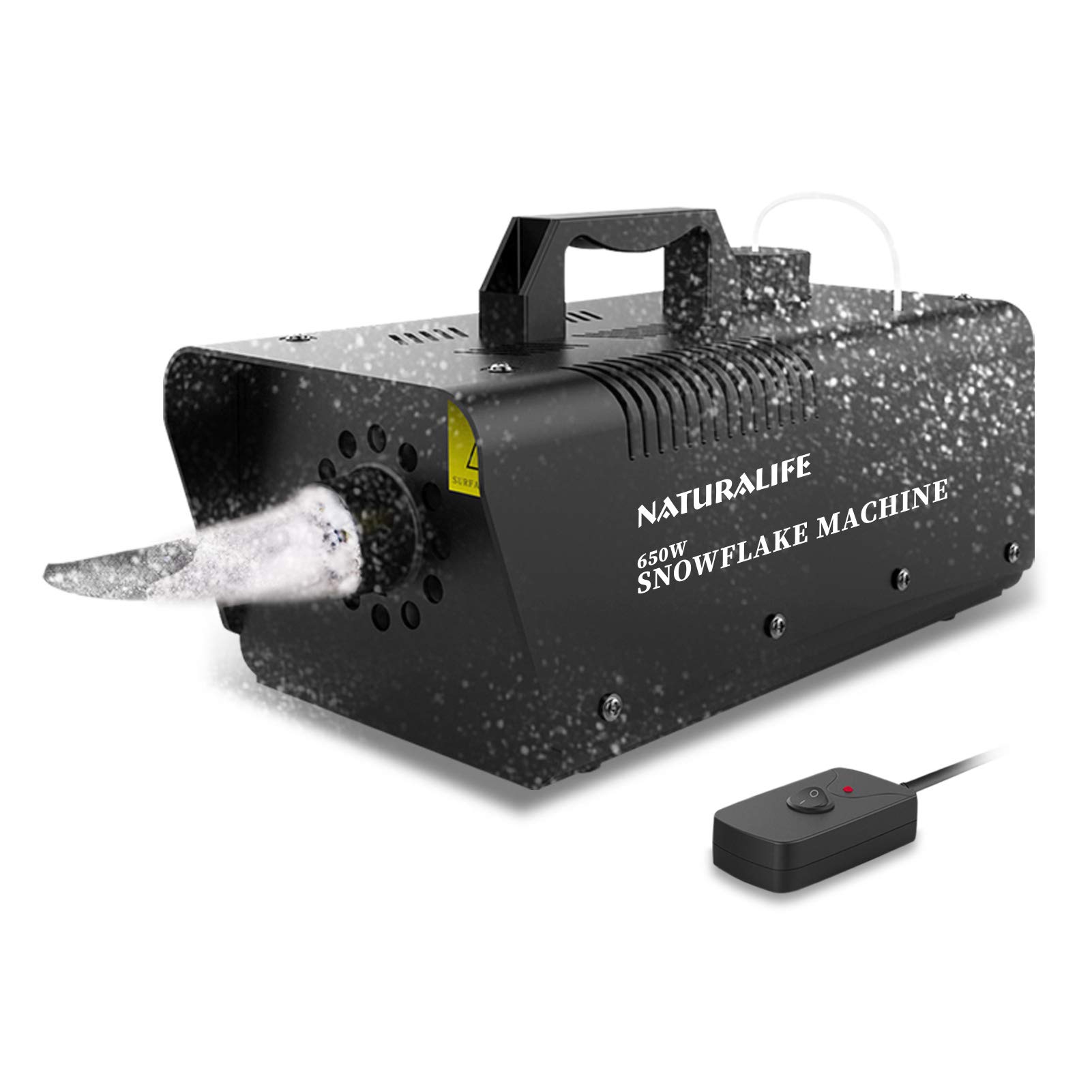 Naturalife Snow Machine, 650W High Output Snowflake Maker with Wired Remote Control Great Machine for Christmas Wedding Party Stage Effect
