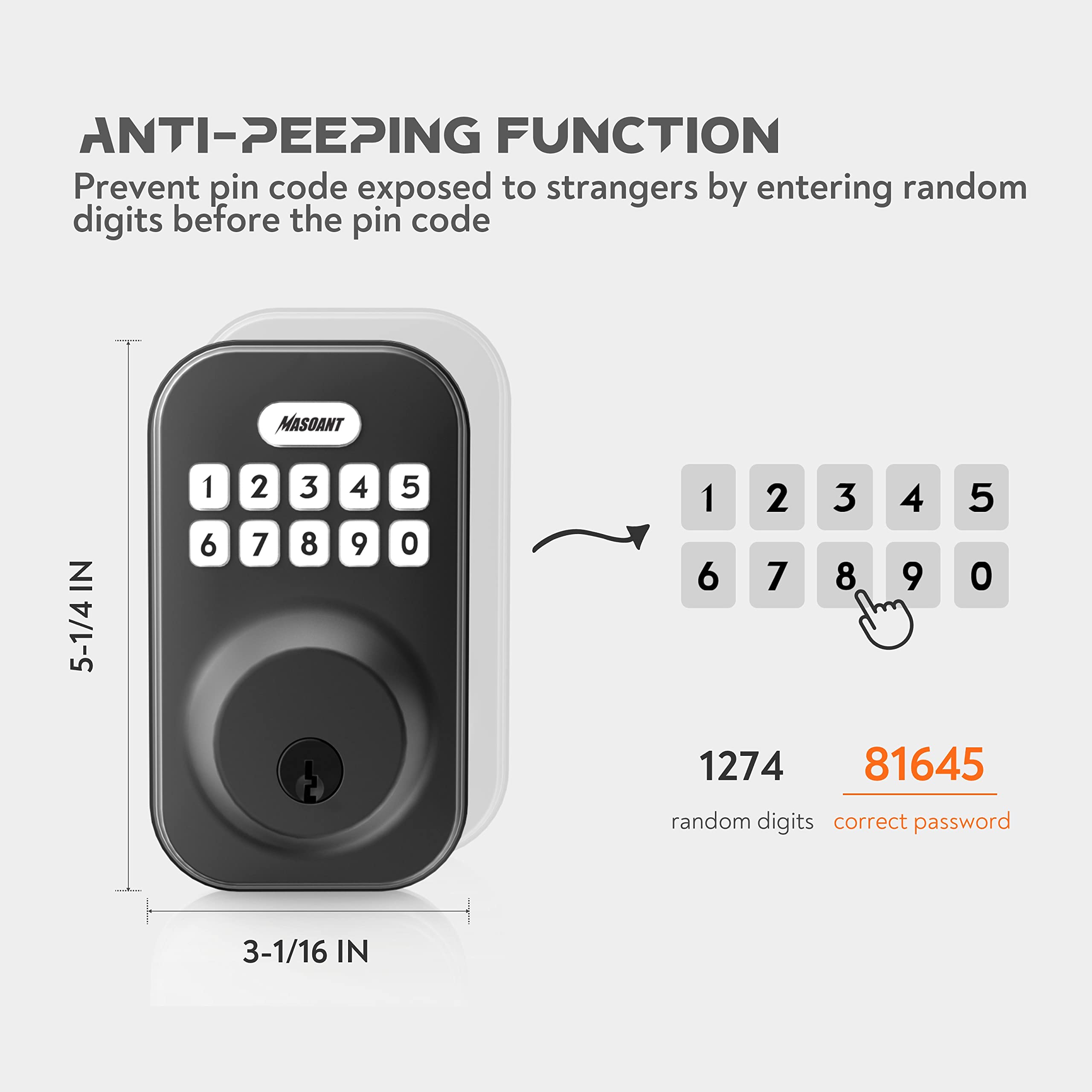 MASOANT Keyless Entry Smart Door Lock MB
