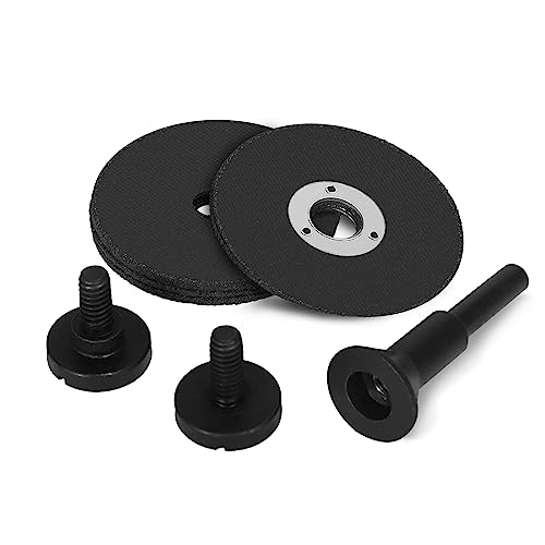 NuoDunco 2 Inch Cut Off Wheel with 1/4 Stem Mounting Mandrel for Die Grinder, W3/8" Arbor Hole Cutting Wheel for Metal & Stainless Steel Rotary Tool Drill Attachment Cutter Discs